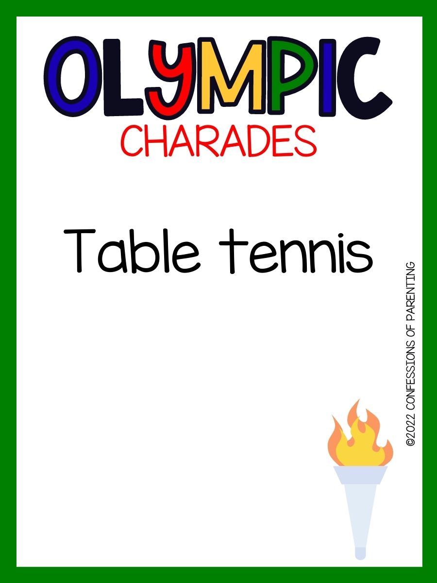 50+ Olympic Charades Ideas + Printable Cards
