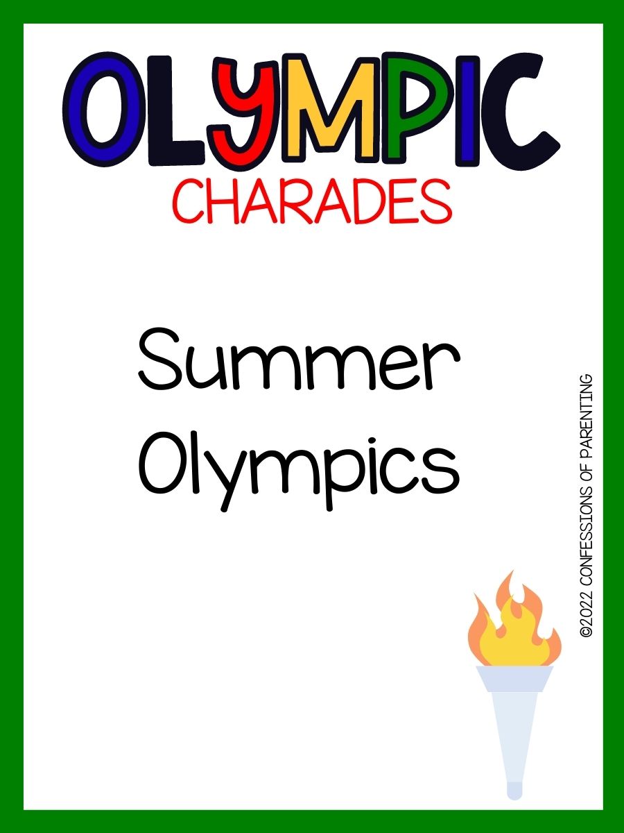 50+ Olympic Charades Ideas + Printable Cards