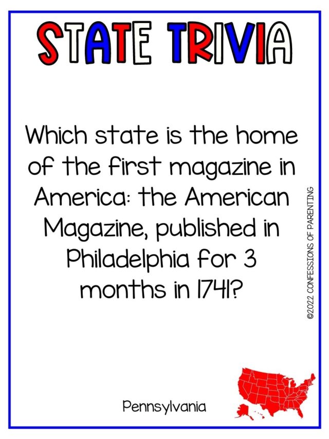 100 State Trivia Questions - Confessions of Parenting- Fun Games, Jokes ...