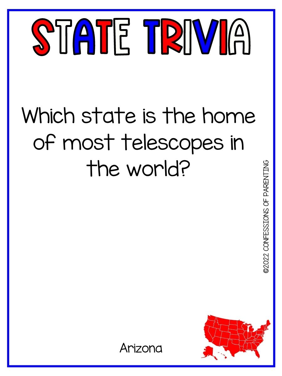 100 State Trivia Questions - Confessions of Parenting- Fun Games, Jokes ...