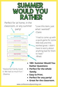 100+ Best Would You Rather Summer Questions for Kids