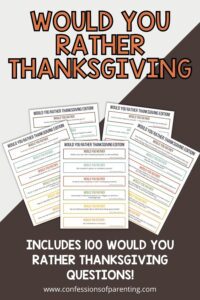 100 Thanksgiving Would You Rather Questions