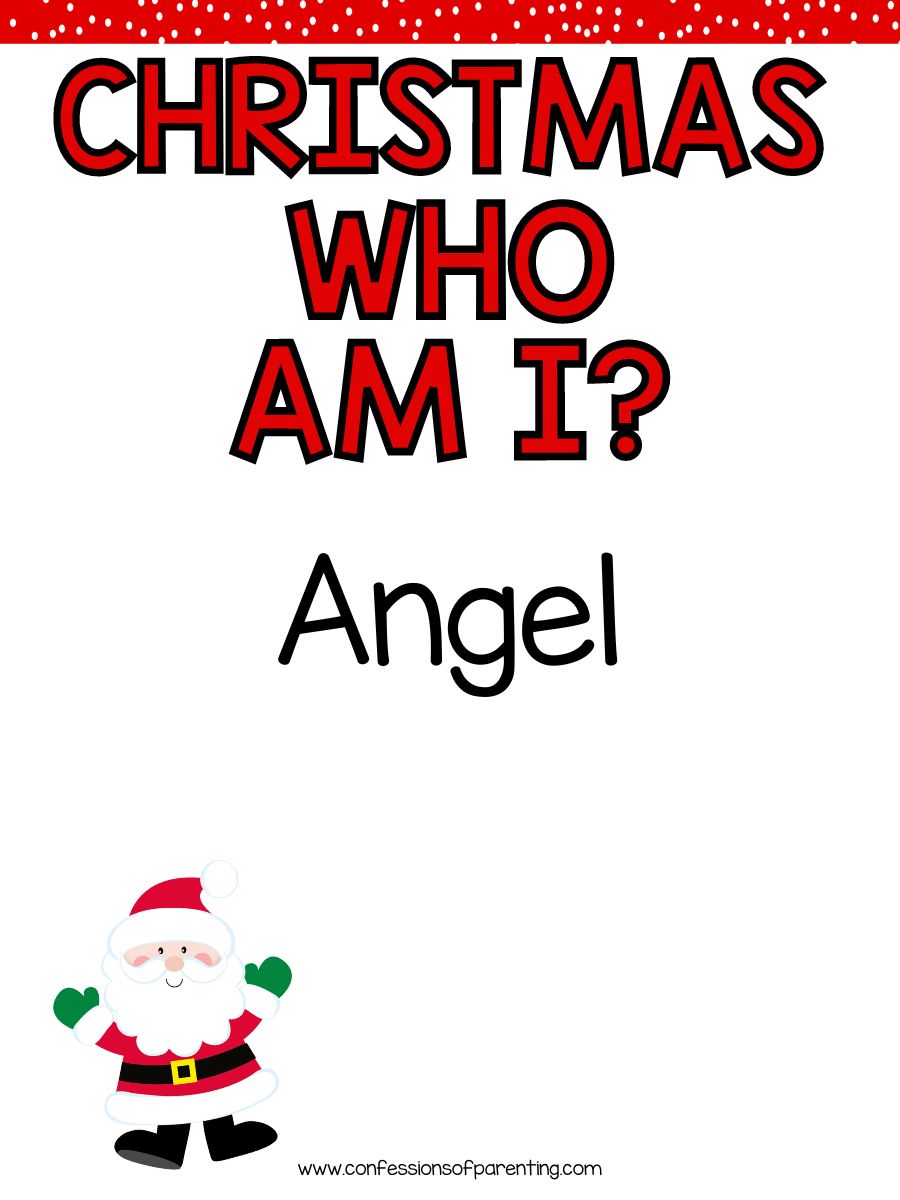 Who Am I Christmas Game Free Printable (Fun Holiday Game)