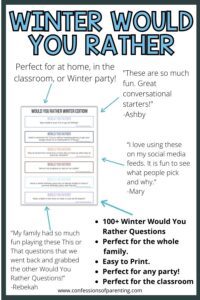100 Best Winter Would You Rather Questions [Free Printable]
