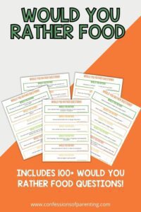 100 Would You Rather Food Questions + Printable Cards