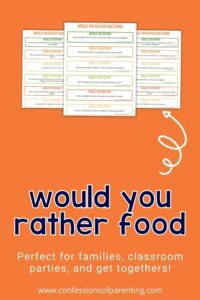 100 Best Would You Rather Food Questions + Printable Cards