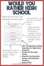 100+ Fun Would You Rather Questions for High School Students