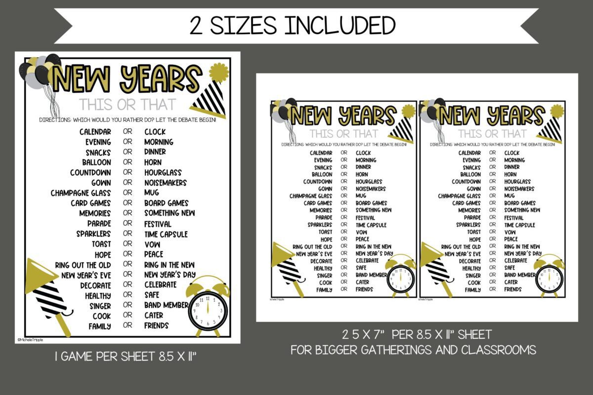 50 Golden New Year's This or That Questions