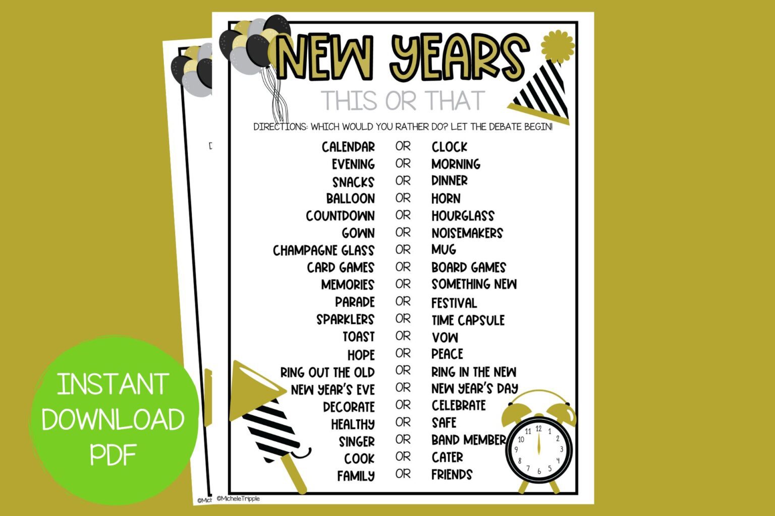 50 Golden New Year's This or That Questions