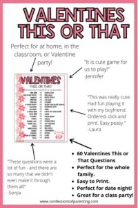 60 Valentine This or That questions For the Whole Family