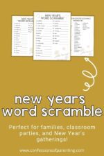 New Year's Word Scramble Printable Free Download!