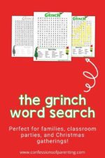 Free Grinch Word Search Printable