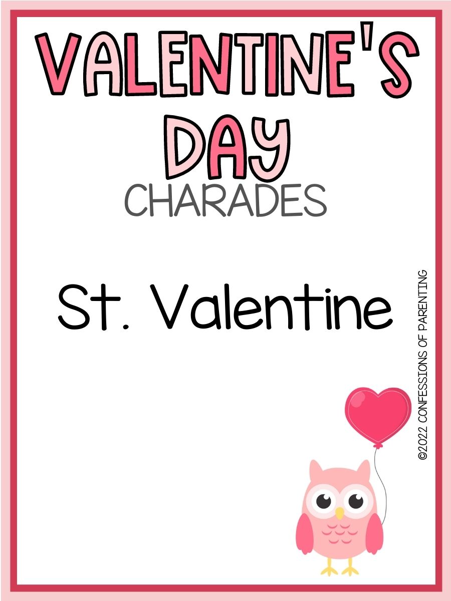 Fun Valentine's Day Charades Cards