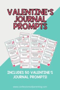 Valentine’s Day Journal Prompts + Free Printable Cards!