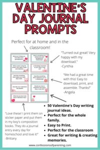 Valentine’s Day Journal Prompts + Free Printable Cards!