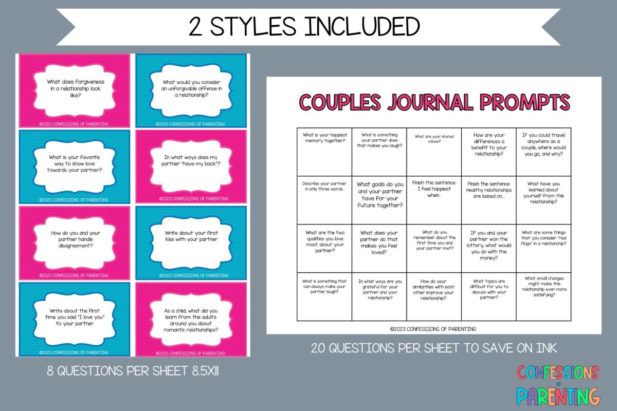 50 Perfect Couples Journal Prompts