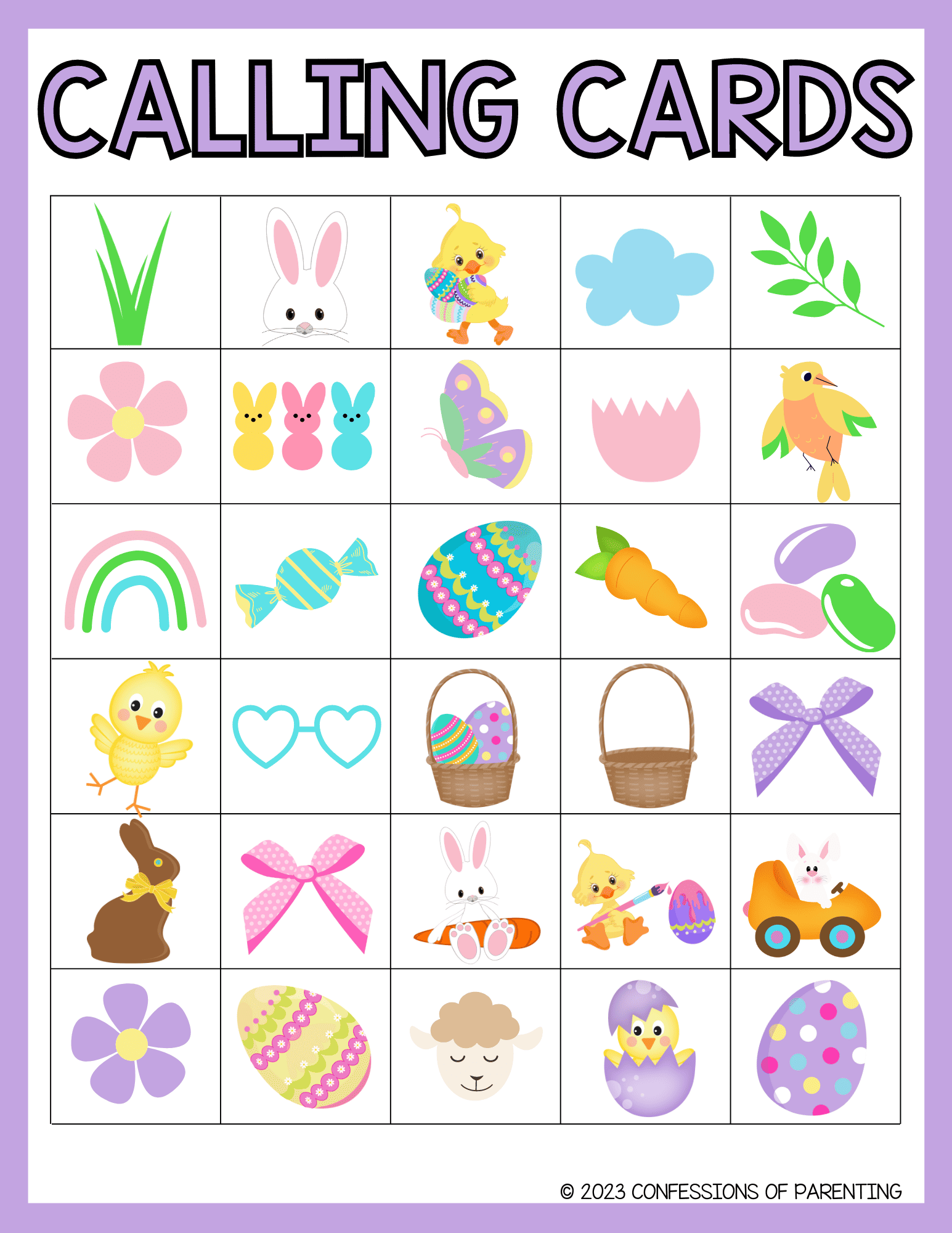 Easter Bingo Free Printable