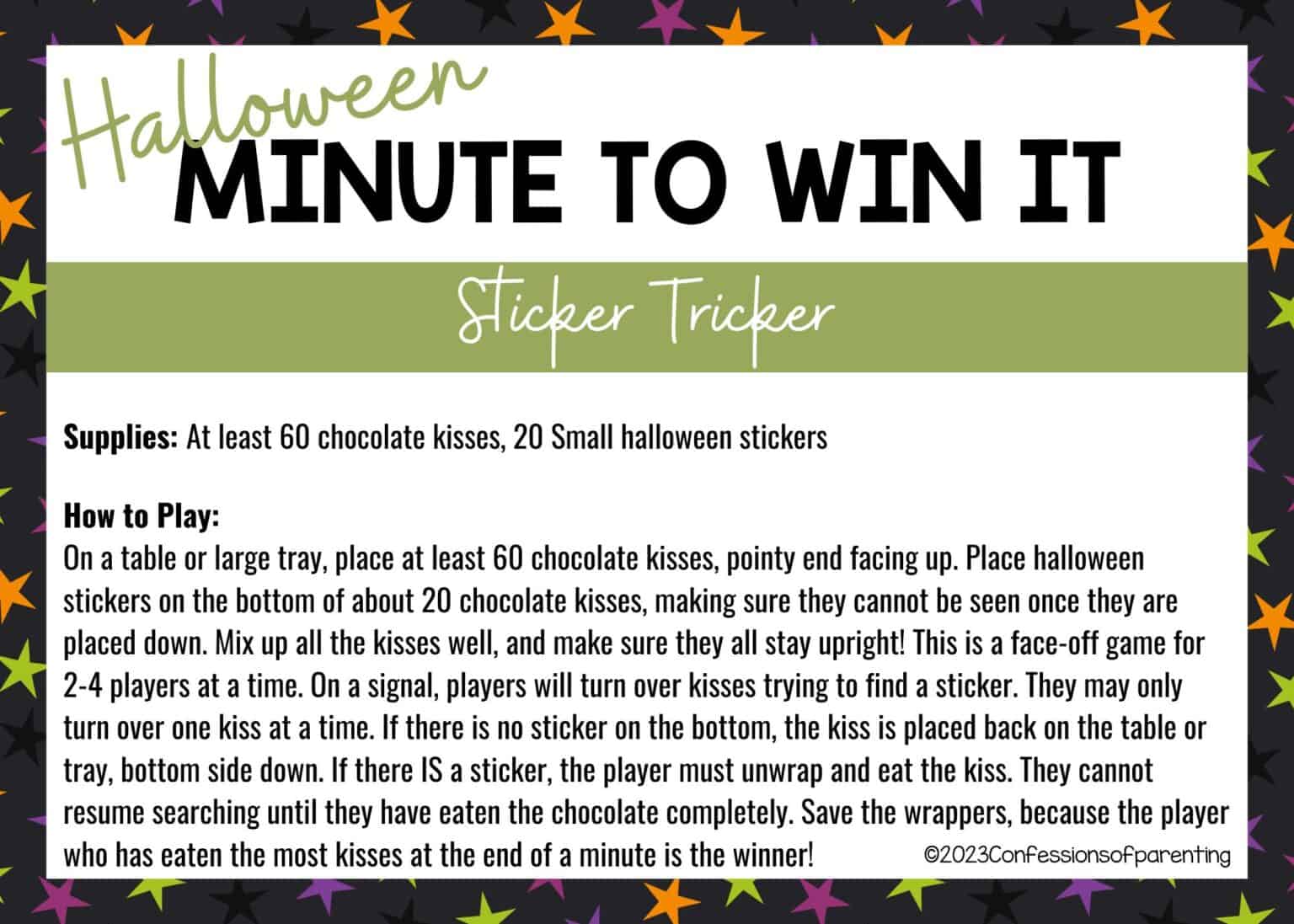 24 Halloween Minute to Win It Games