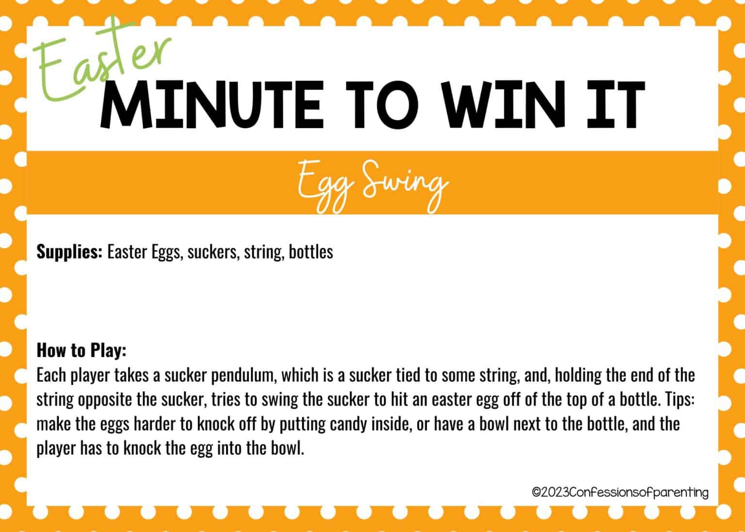 30 Best Easter Minute to Win It Games