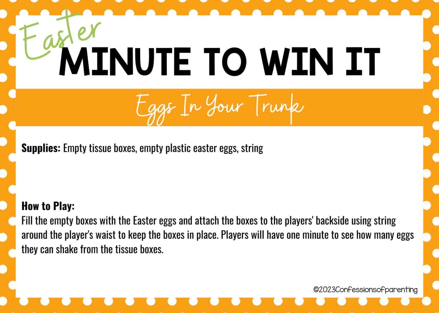 30 Best Easter Minute to Win It Games