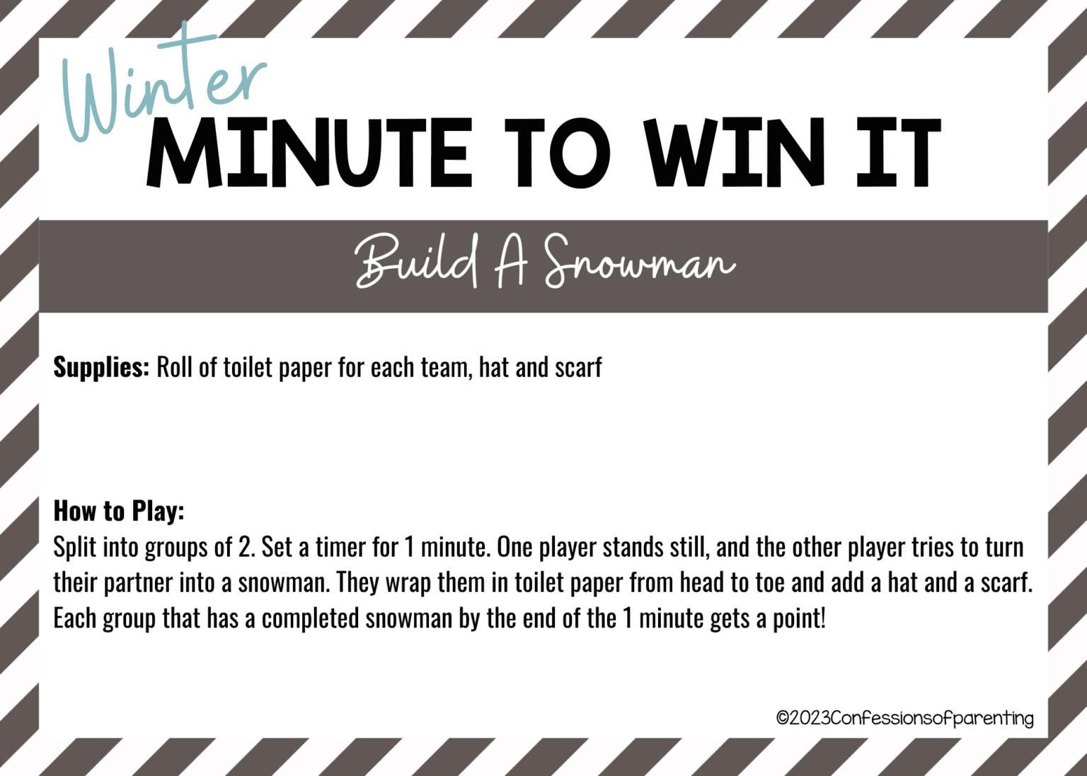 23 Winter Minute to Win It Games