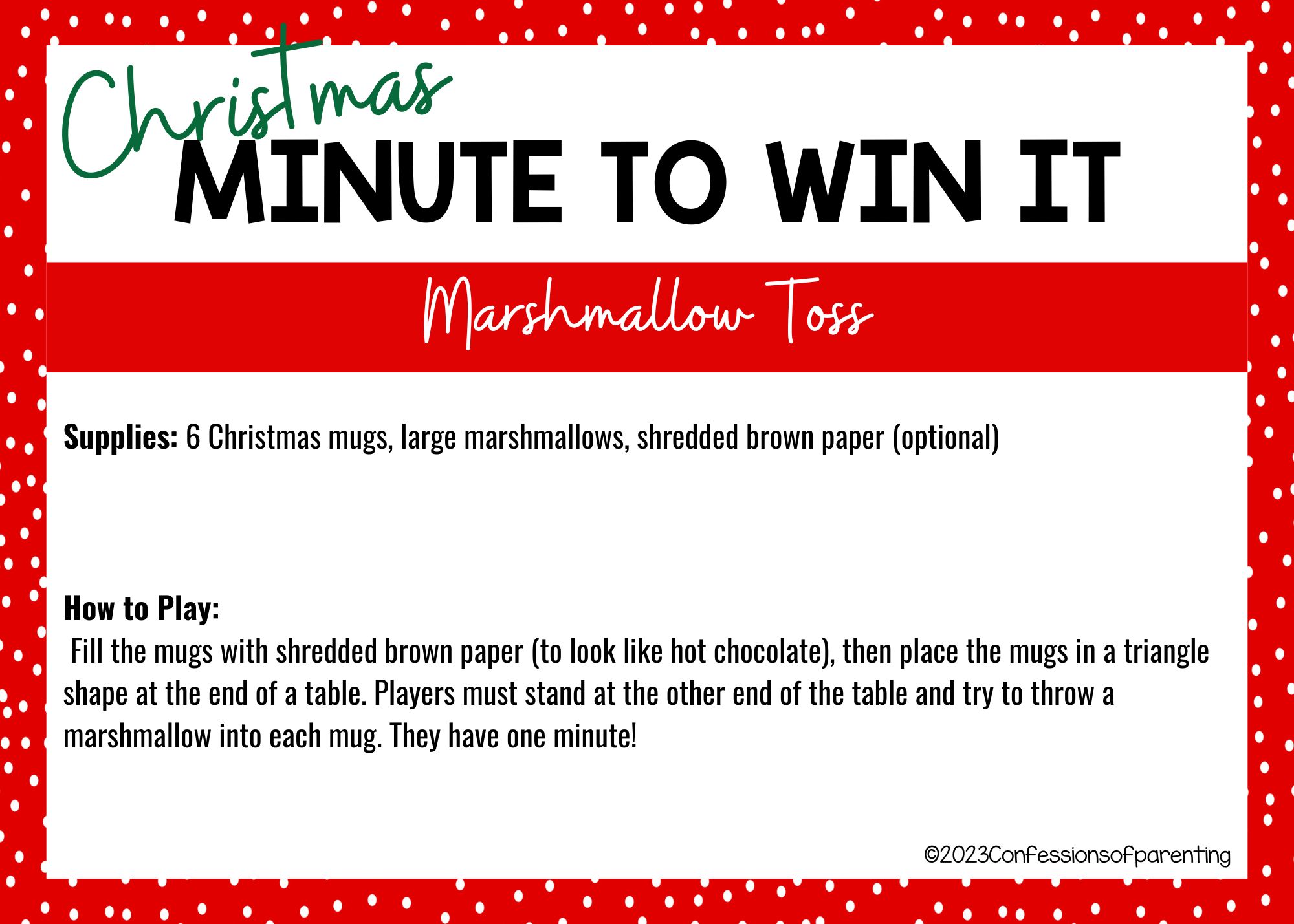 27 Festive Christmas Minute to Win It Games