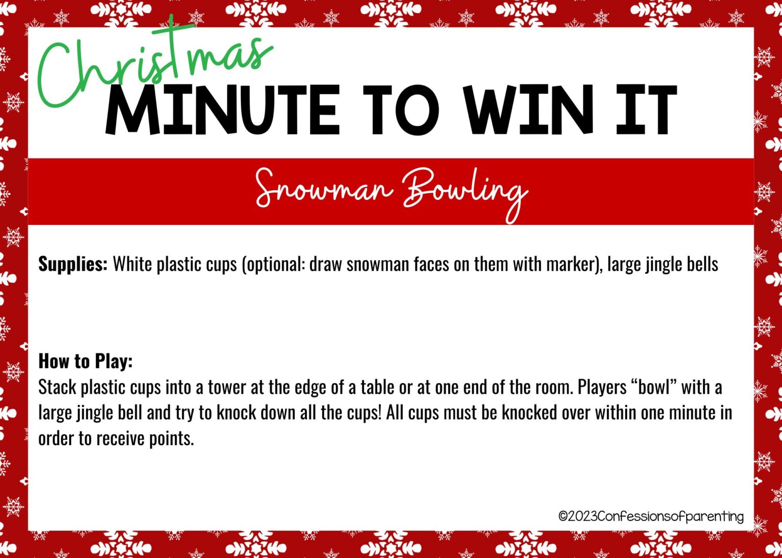 27 Festive Christmas Minute to Win It Games