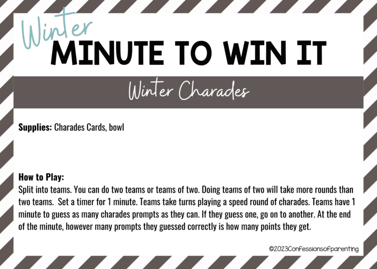 23 Winter Minute to Win It Games
