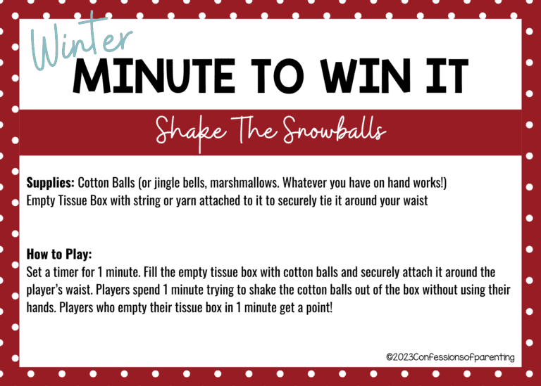 23 Winter Minute to Win It Games