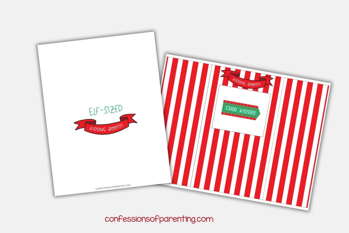 Fun Elf on the Shelf Kissing Booth Printable