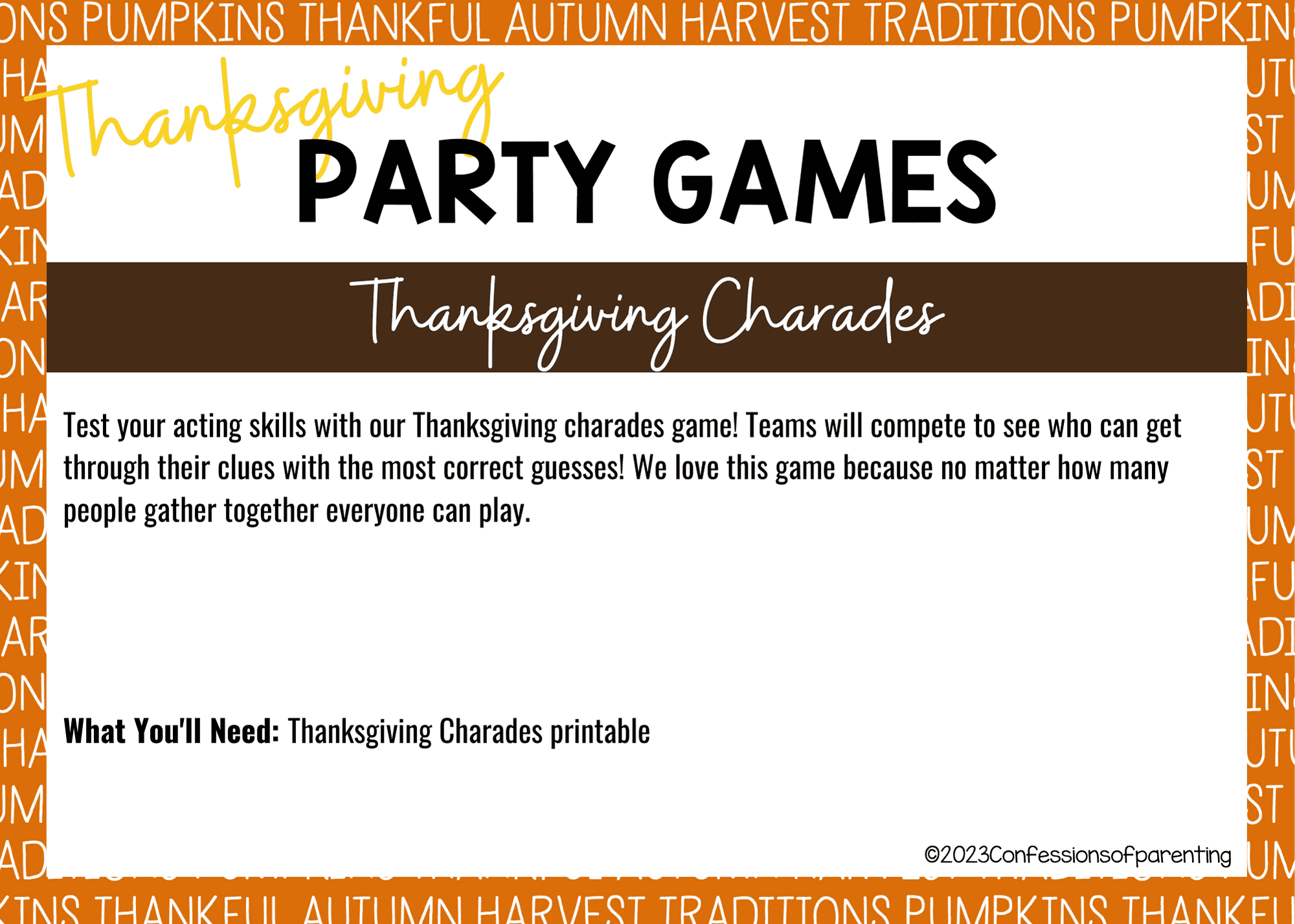 44 Fun and Exciting Thanksgiving Party Games