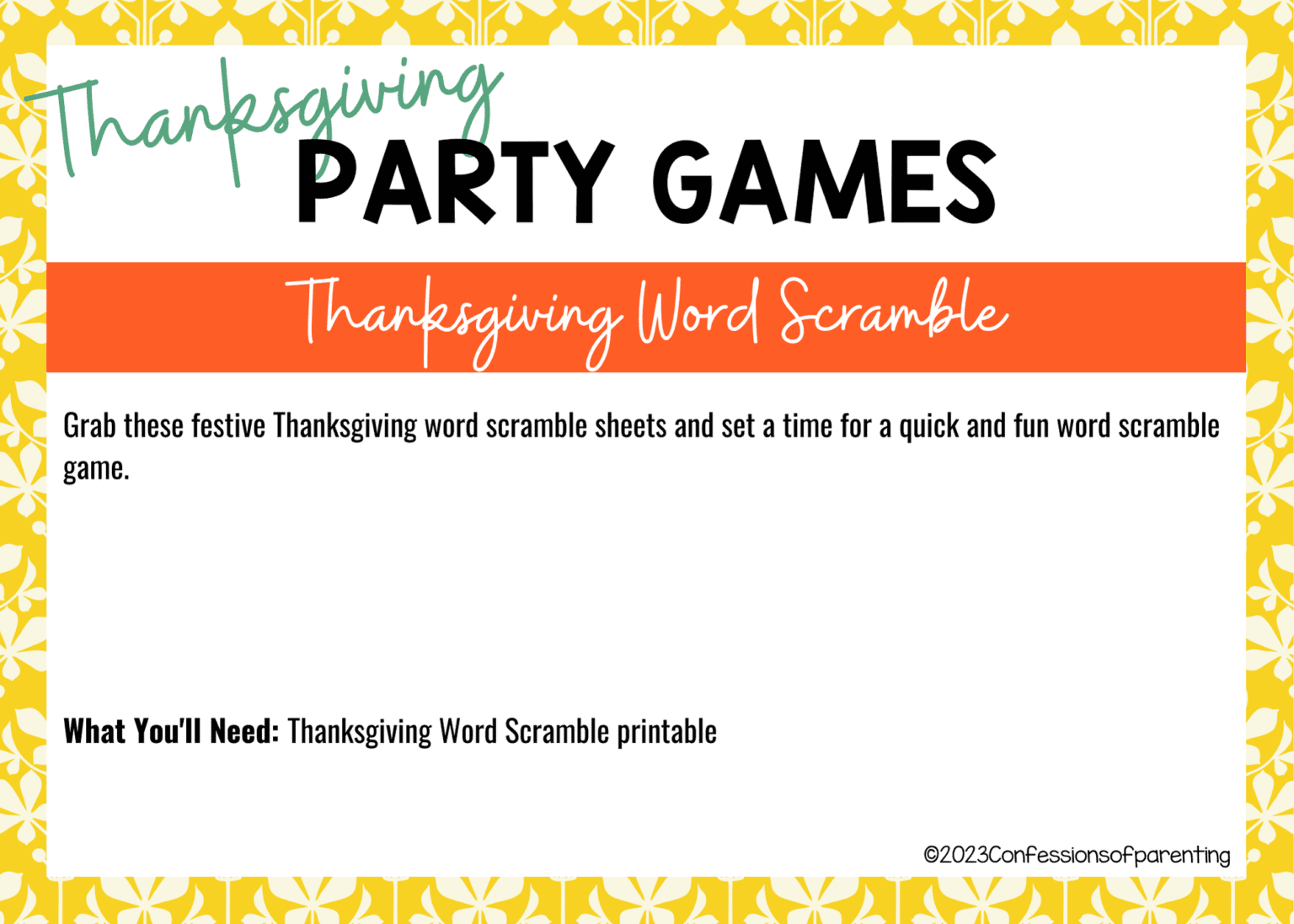 44 Fun and Exciting Thanksgiving Party Games