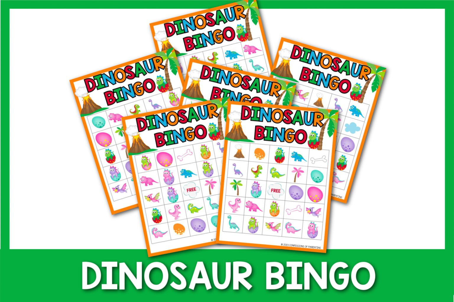 Dino-riffic Dinosaur Bingo Cards