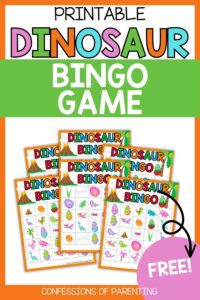 Dinosaur Bingo Cards (Free Printable for Kids)