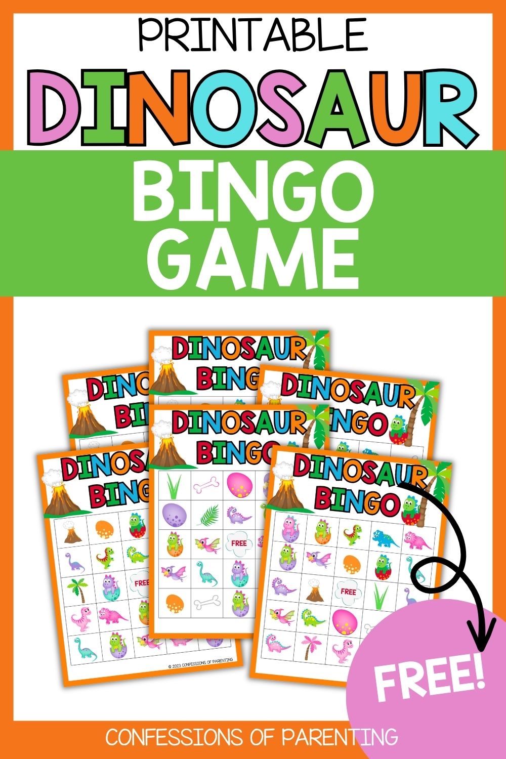 Dinosaur Bingo Cards (Free Printable for Kids)