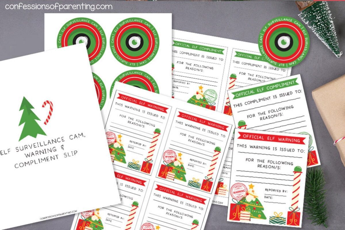 Printable Elf on the Shelf Camera Plus Warning and Compliment Notes for ...