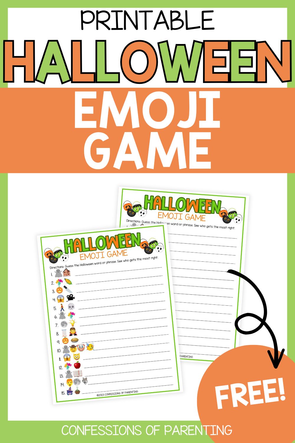 Free Halloween Emoji Game Printable for Kids & Families