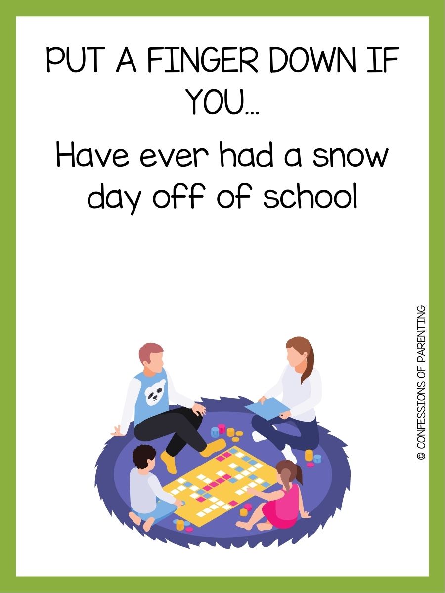 225 Best Put a Finger Down Questions for Kids!