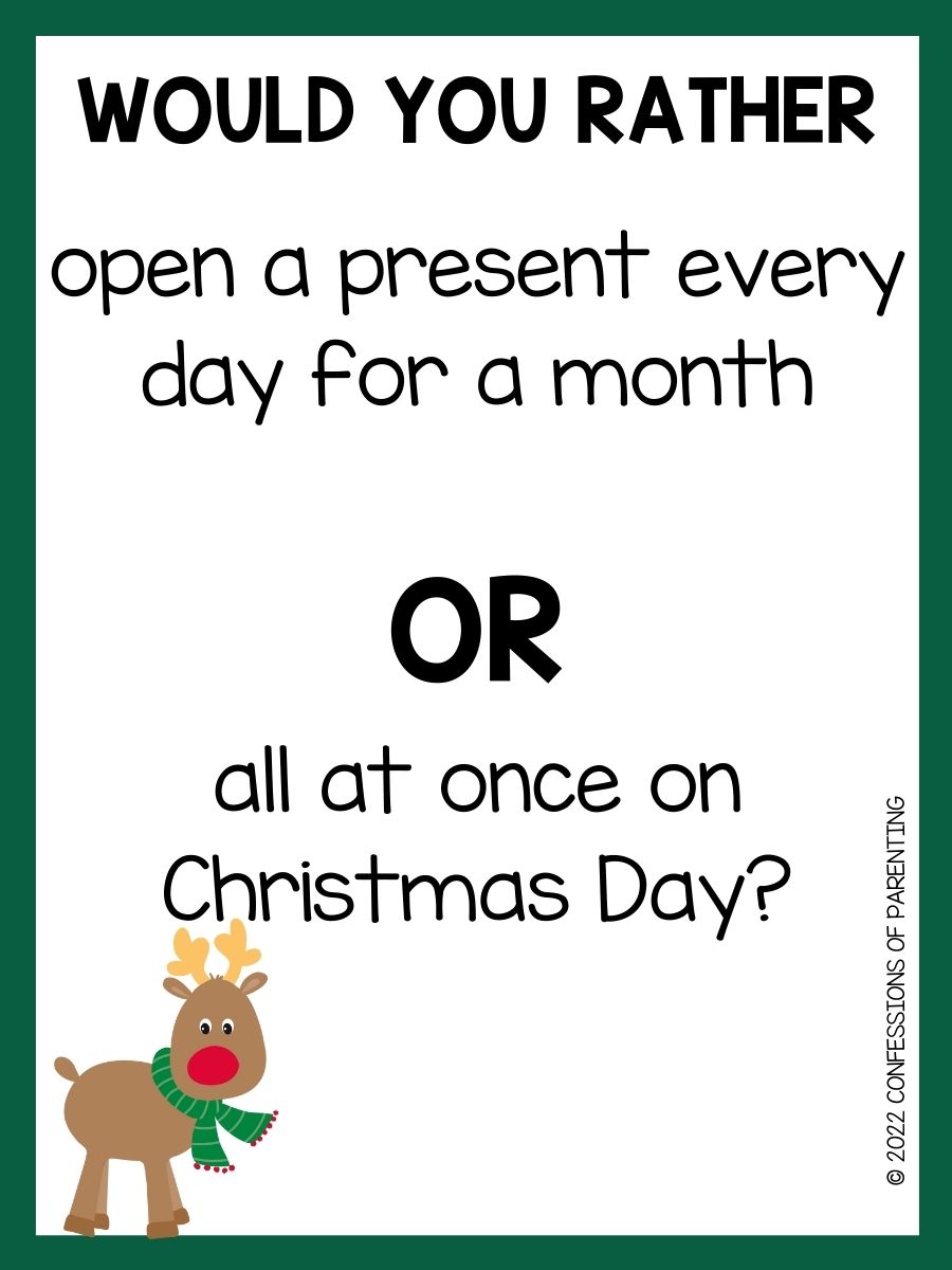 200 Best Christmas Would You Rather Questions