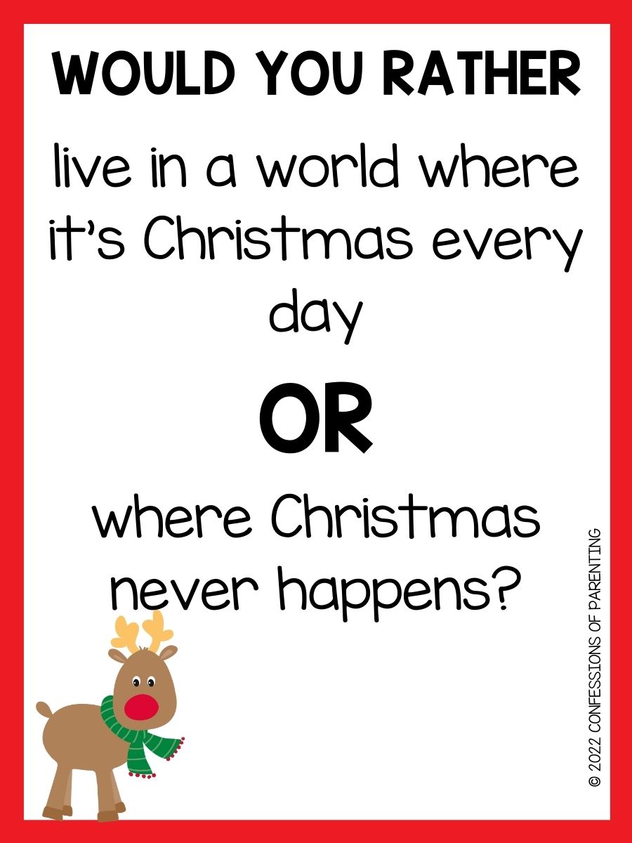 200 Best Christmas Would You Rather Questions