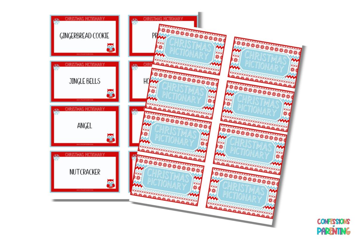 Free Christmas Pictionary Cards Printable