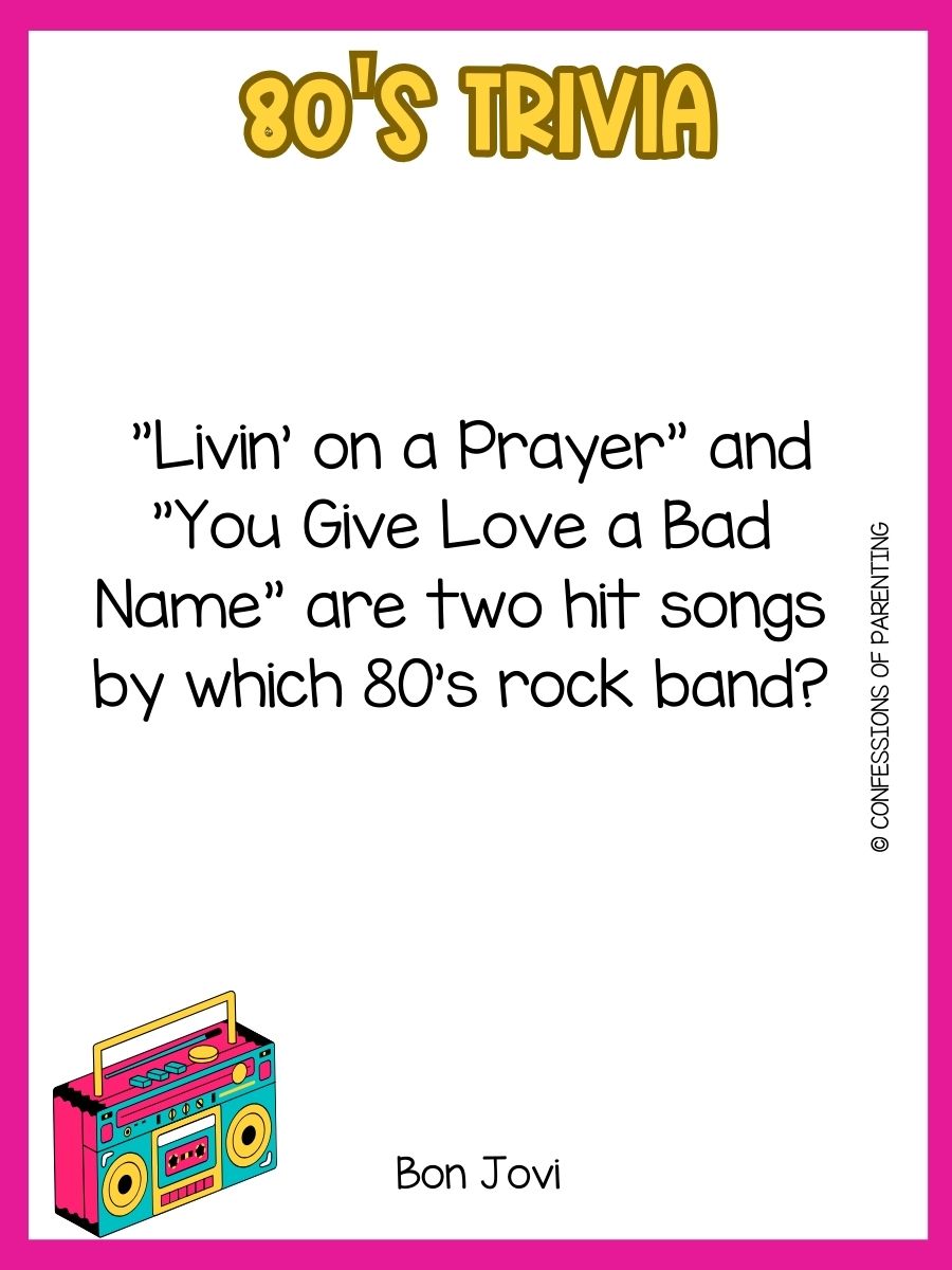 The Best 80's Trivia Questions [Includes Music & Movies]