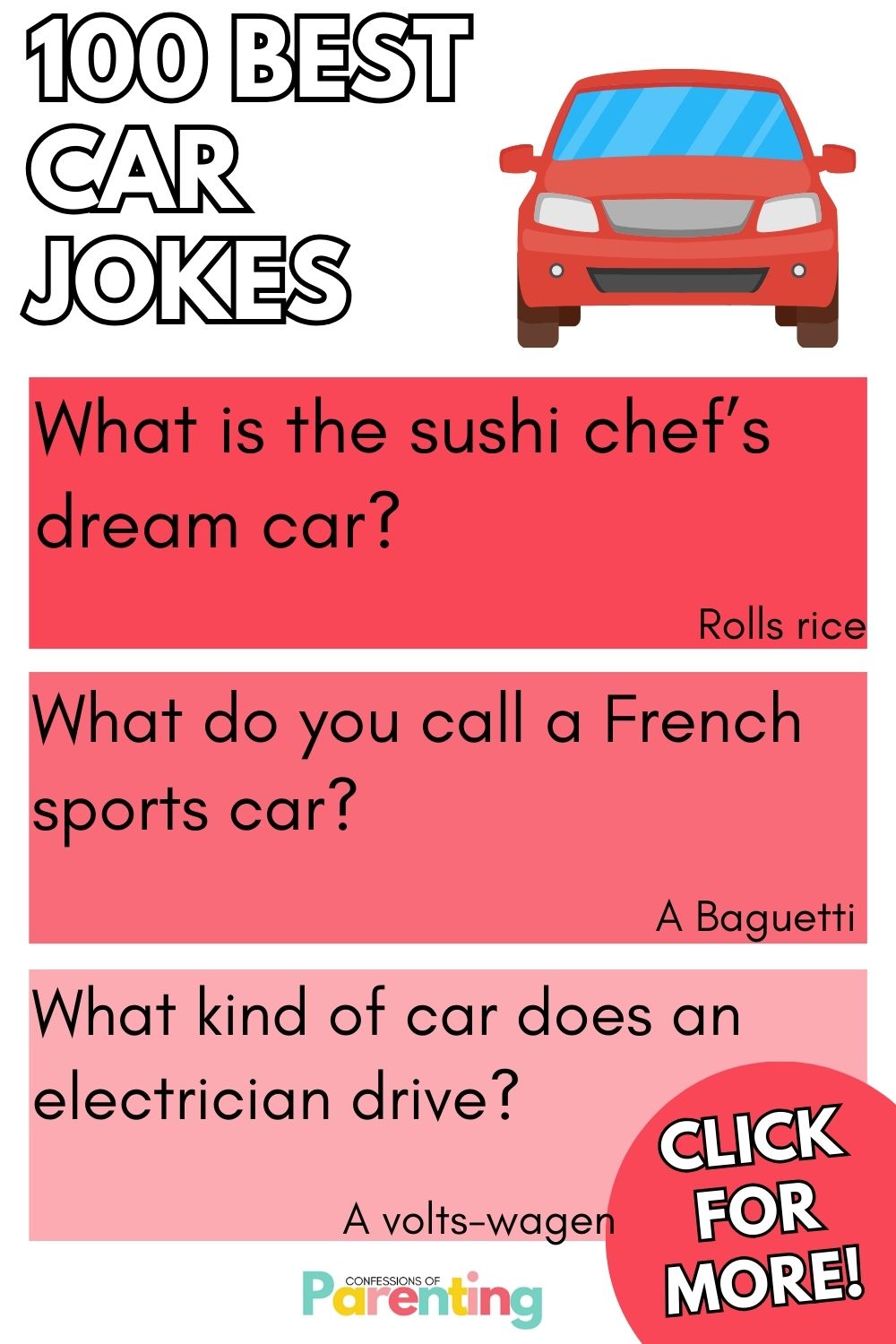 Best Car Jokes for Kids – 80+ Clean & Funny Car Jokes