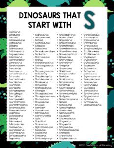 Complete List of Dinosaurs That Start With S Plus Fun Facts