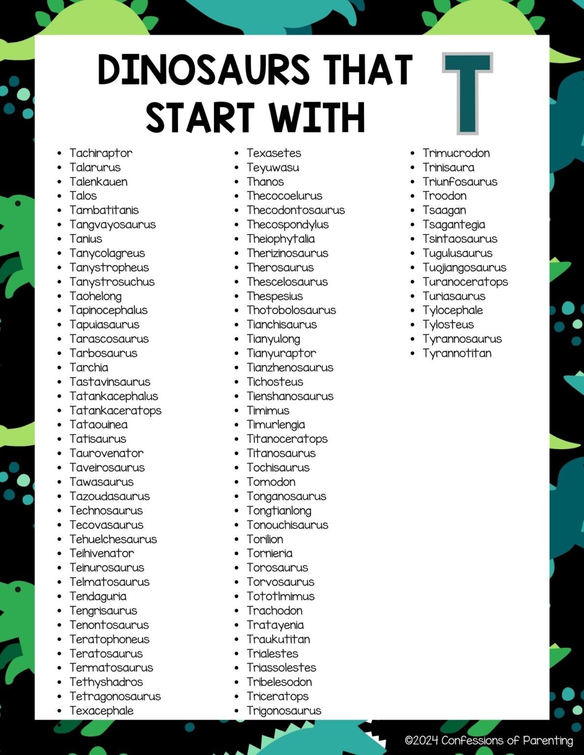 Complete List of Dinosaurs That Start With T Plus Fun Facts