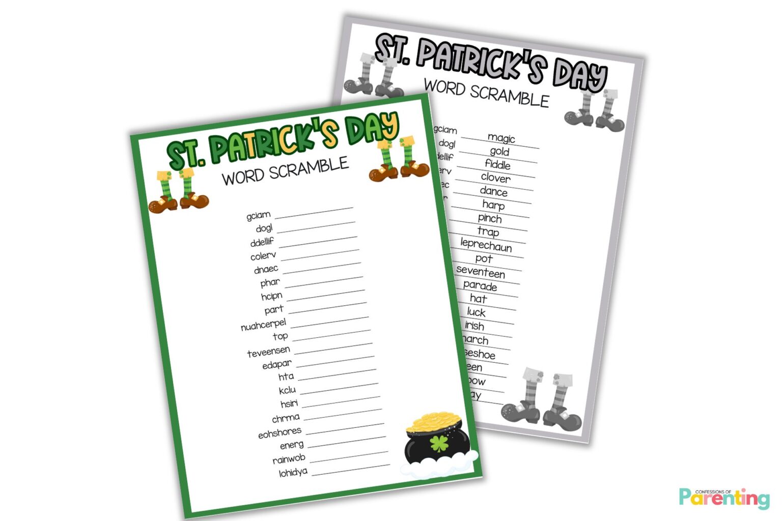 Free St. Patrick's Day Word Scramble Printable