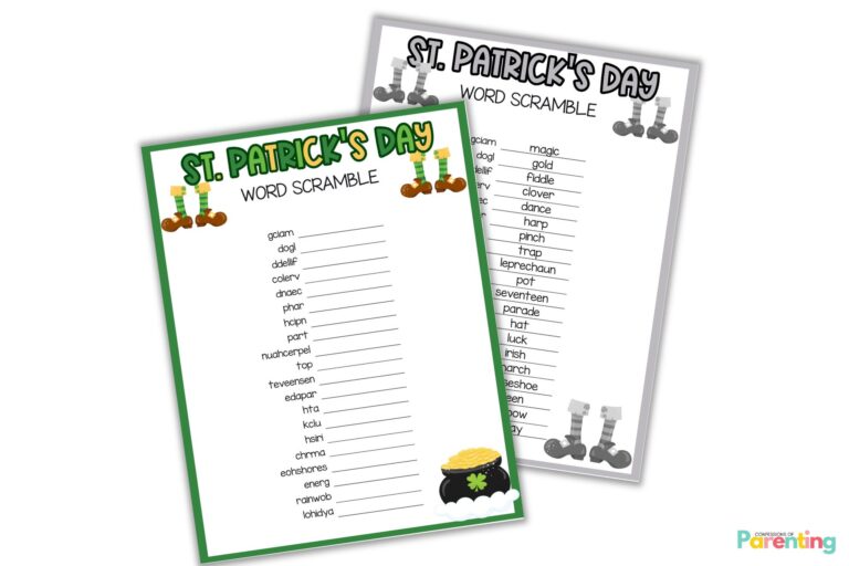 Free St. Patrick's Day Word Scramble Printable