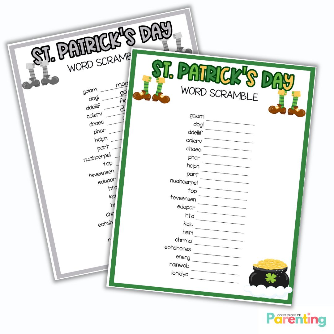 Free St. Patrick's Day Word Scramble Printable