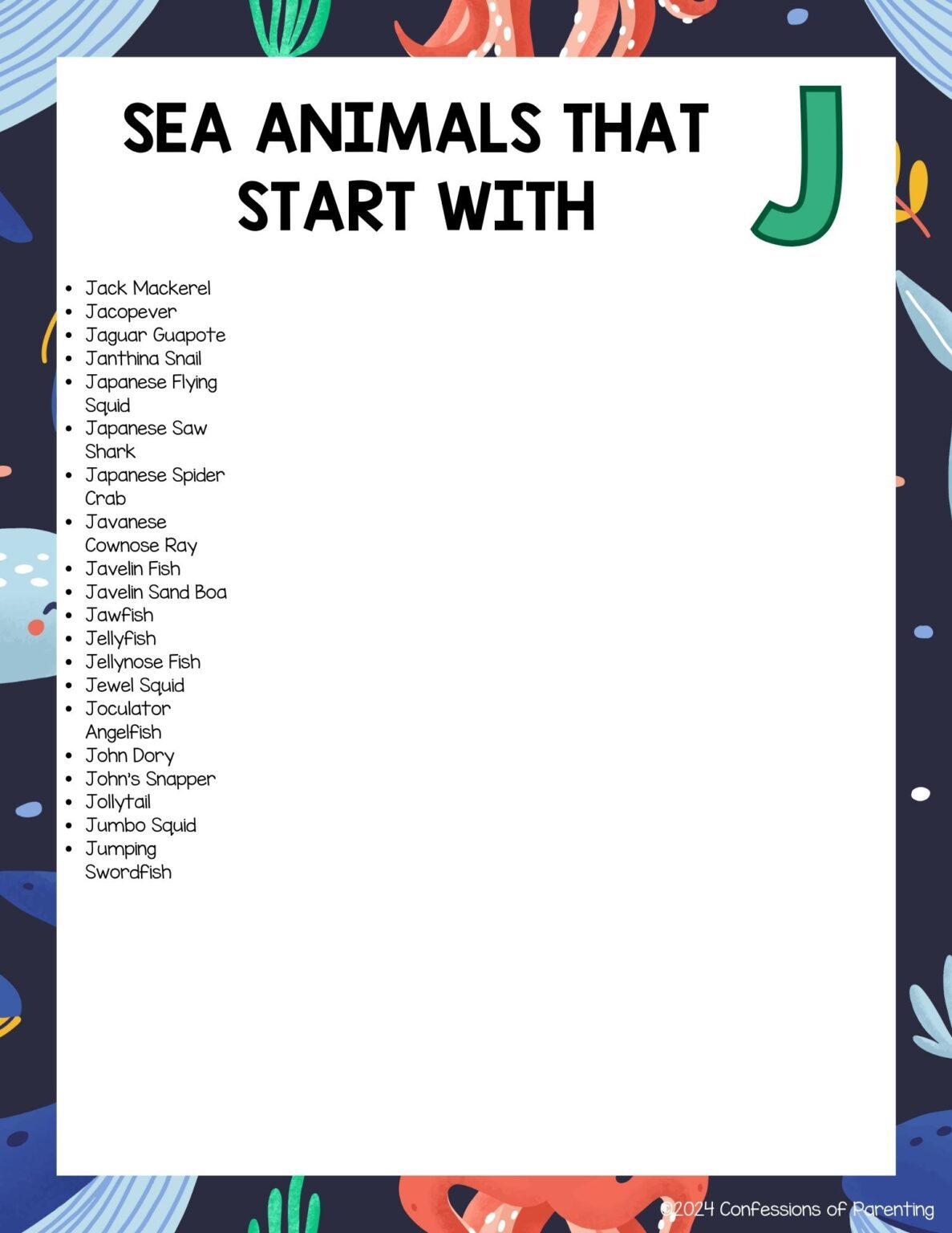 20 Fun Sea Animals That Start With J [Plus Facts]