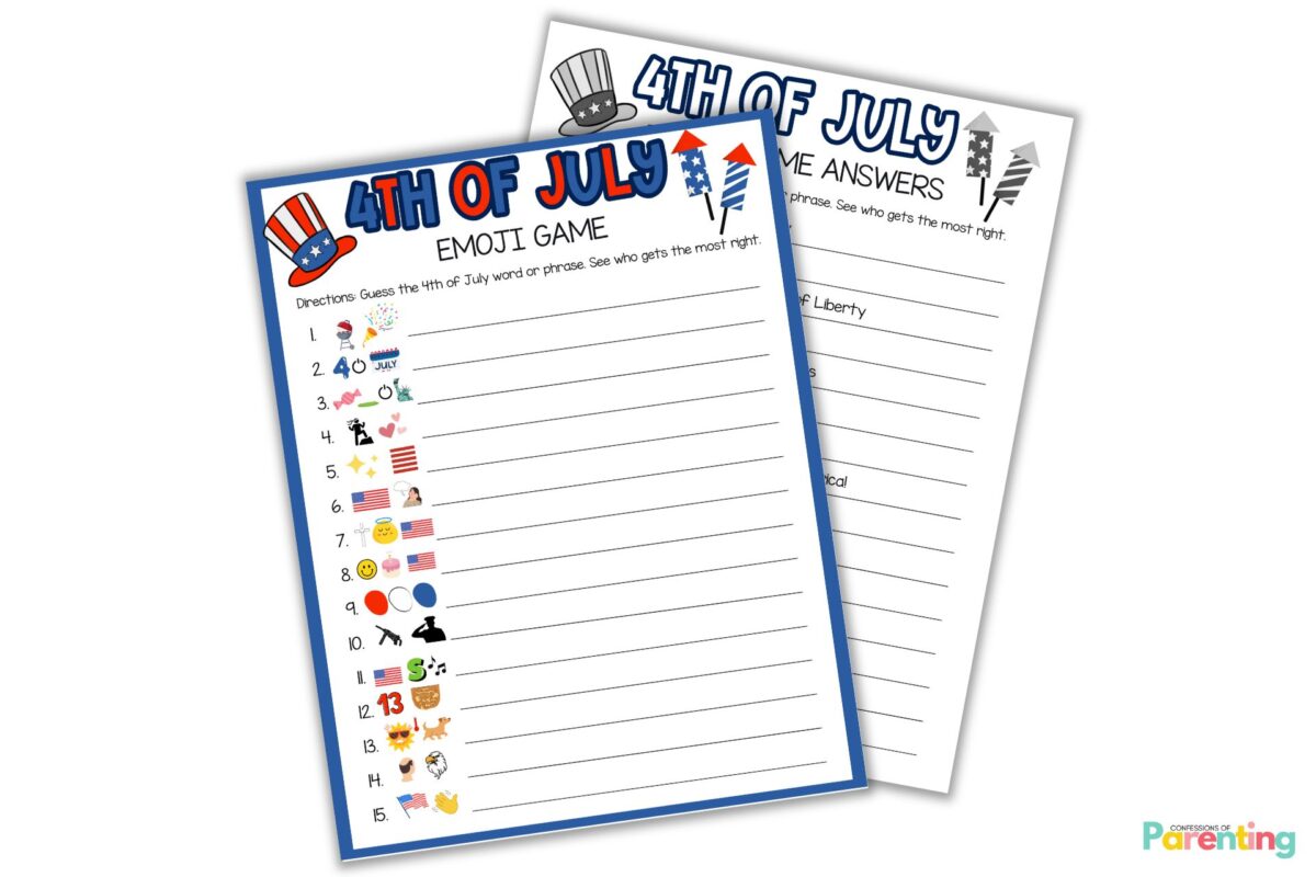 Fun 4th of July Emoji Game [Free Printable] for Families